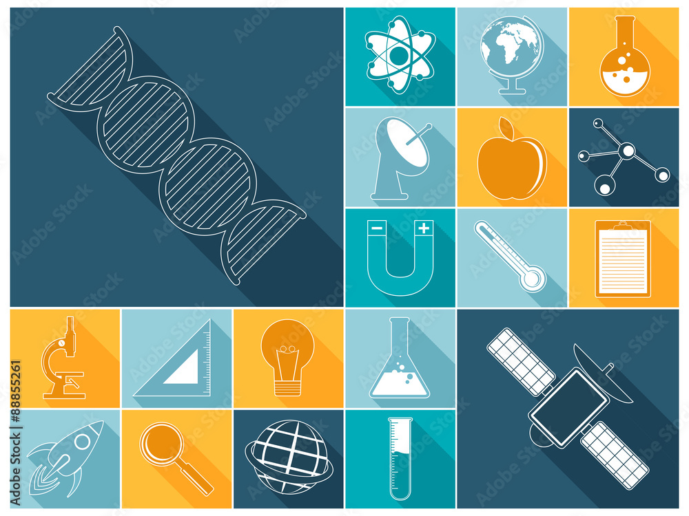 Science signs and symbols set. Stock Vector | Adobe Stock