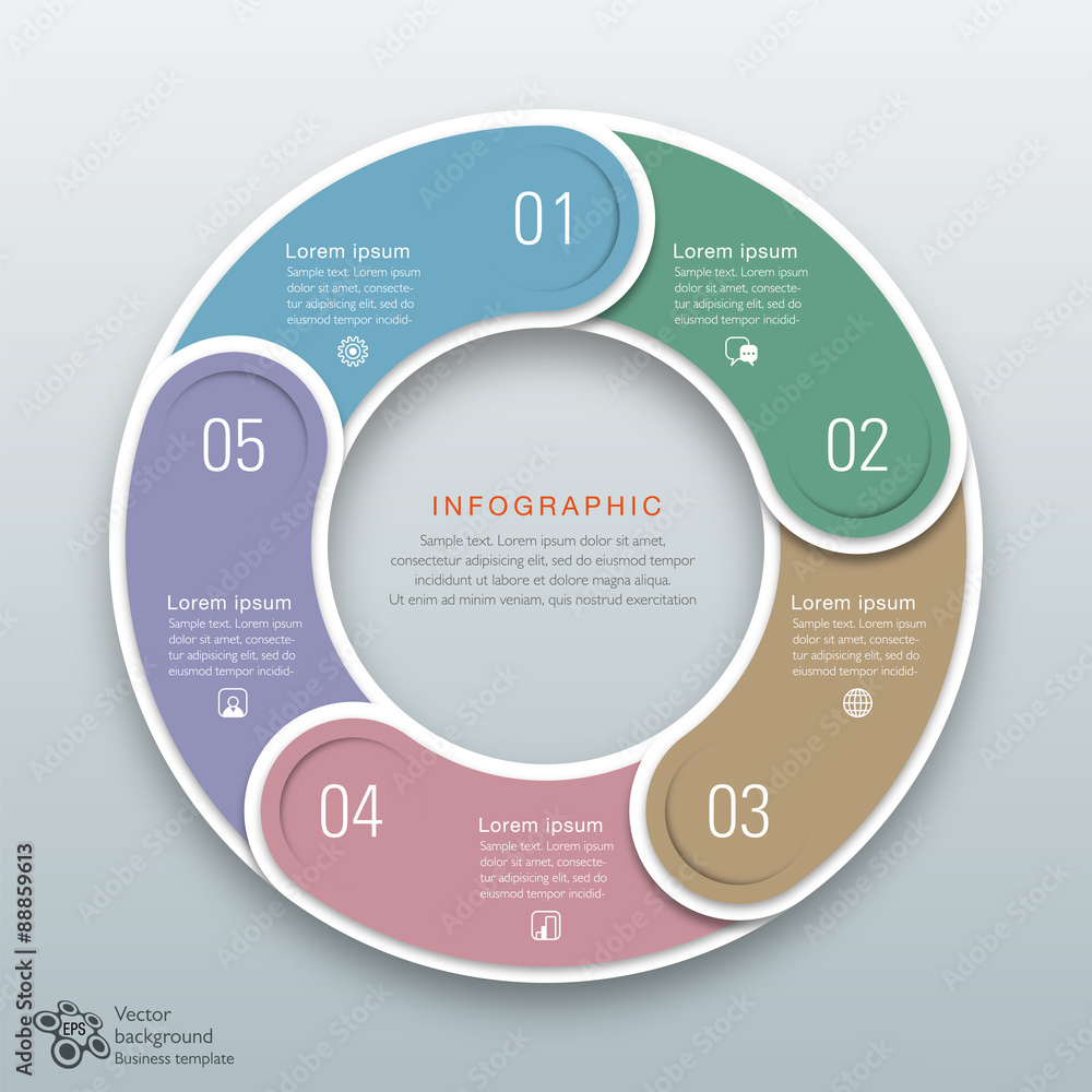 Infographic Vector Backgroundc #Circle 5 Arrows Stock Vector | Adobe Stock