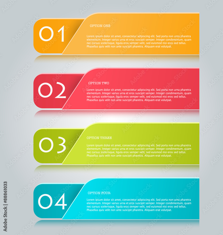 Business infographics tabs template for presentation, education, web ...