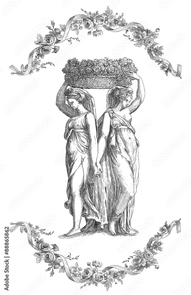 Old greek goddess Stock Illustration | Adobe Stock