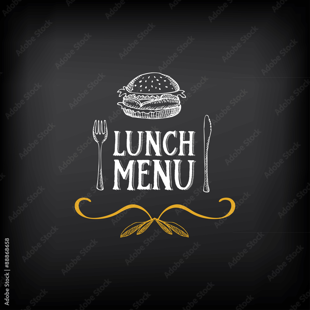Lunch menu logo and badge design. Stock Vector | Adobe Stock