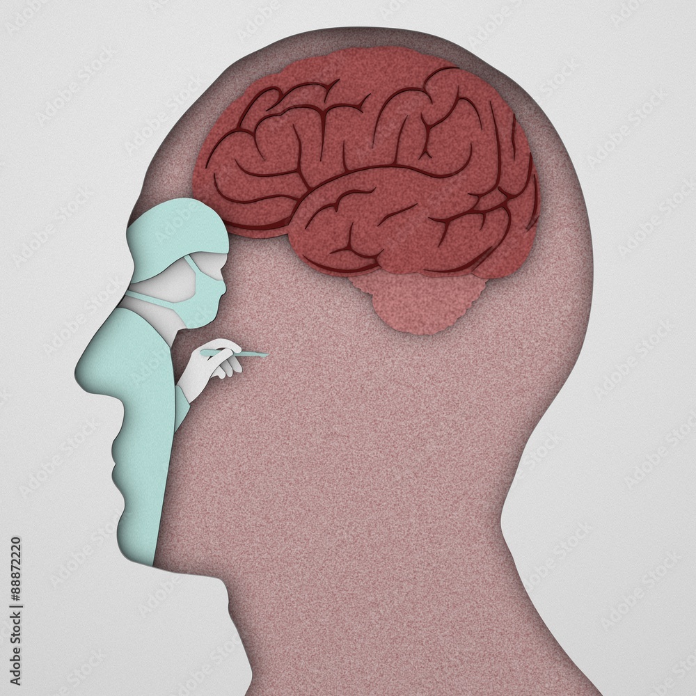 Cervello neuroni sinapsi, anatomia corpo umano, profilo testa, malattia ...