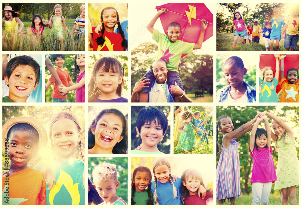 Children Family Enjoyment Playful Summer Casual Concept Stock Photo ...