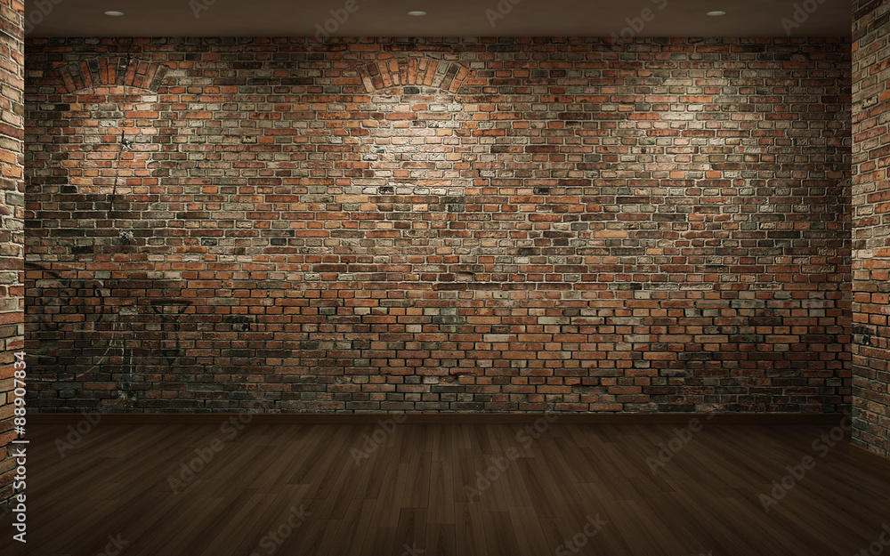 empty room with brick walls 스톡 사진 | Adobe Stock