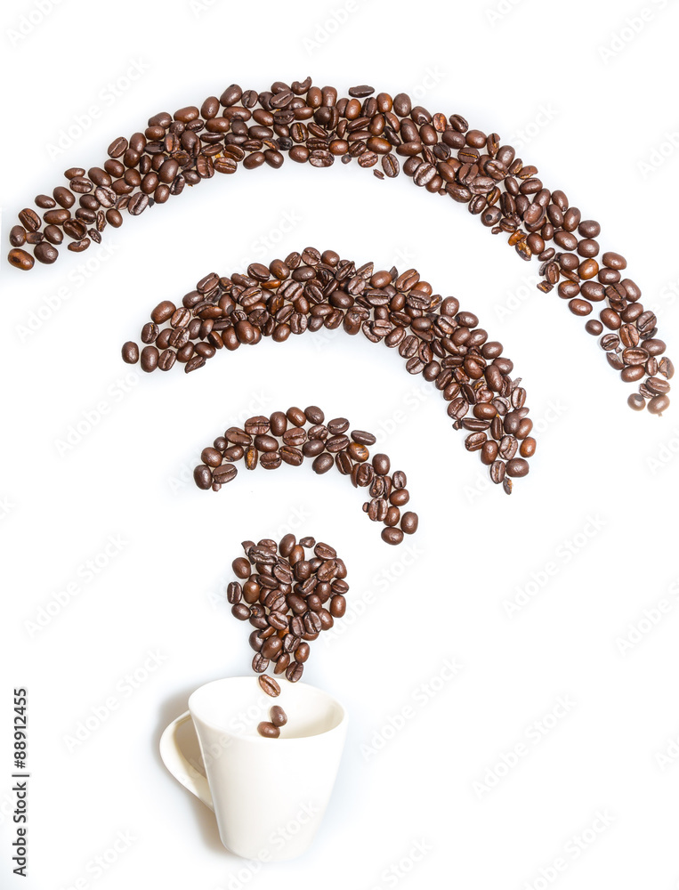 Coffee wifi symbol Stock Photo | Adobe Stock