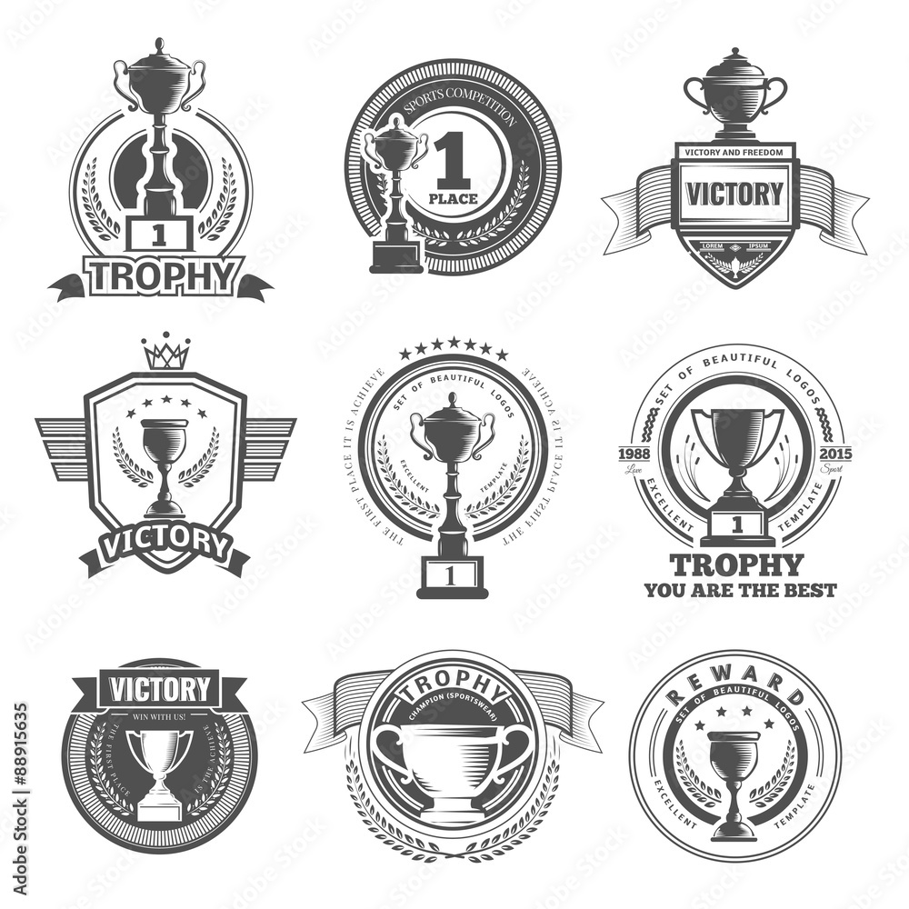 Vector winner logos Stock Vector | Adobe Stock