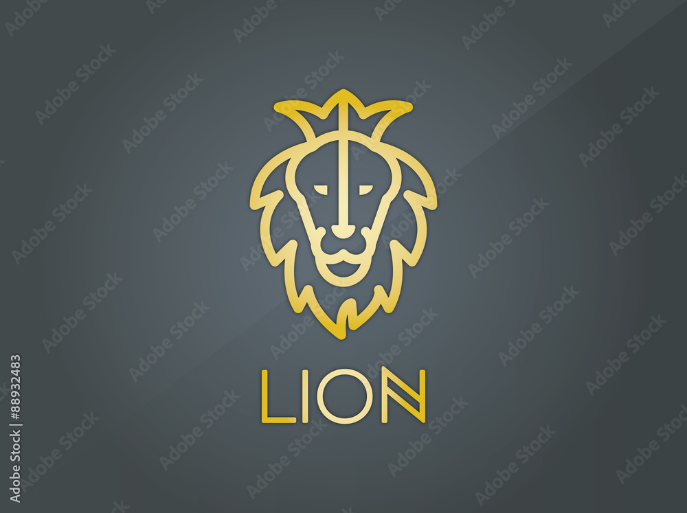 aslan başı logo, amblem vektörel Stock Vector | Adobe Stock