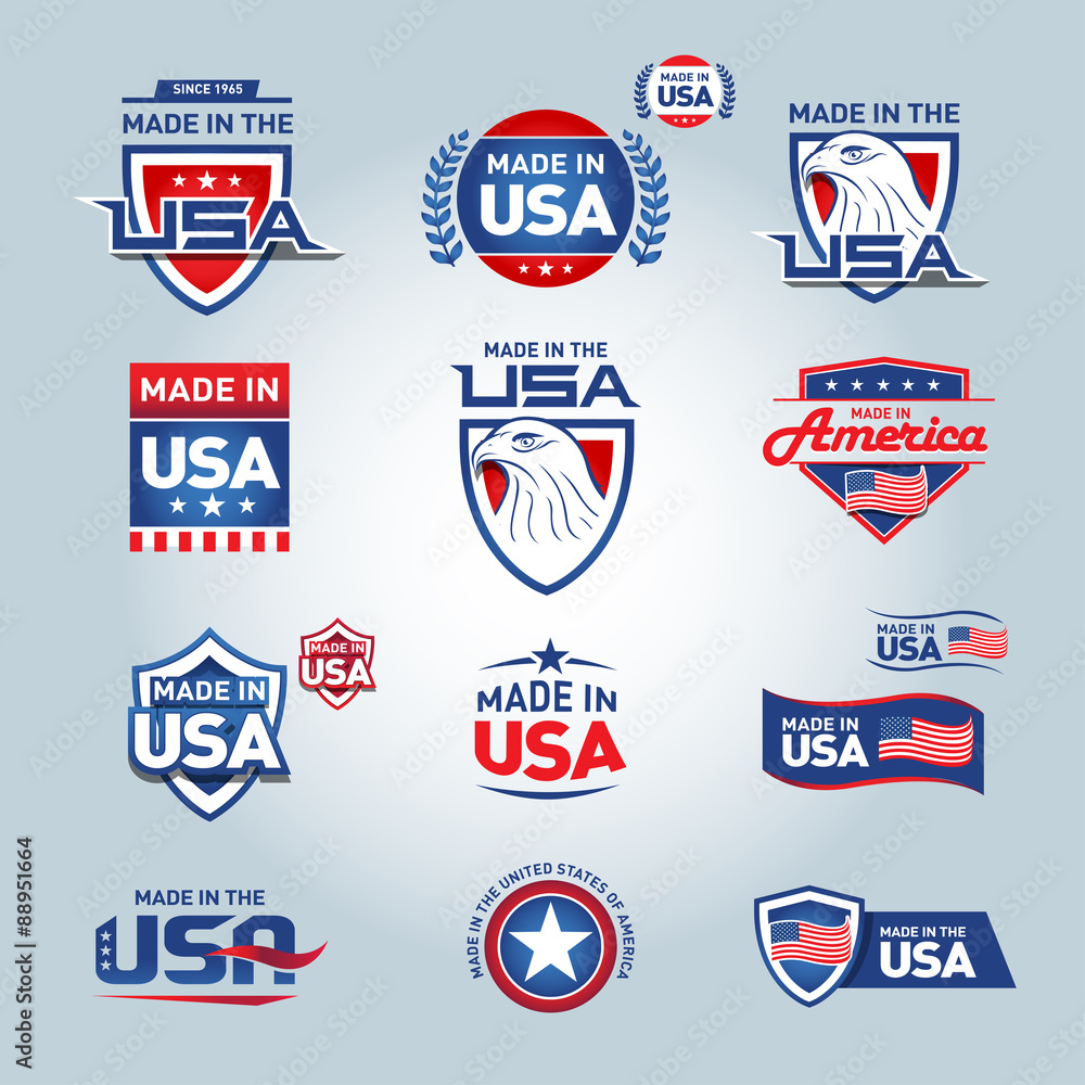 Vetor de USA and made in USA icons. American made. Set of vector icons ...