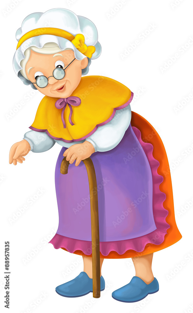 Cartoon older woman - illustration for the children Stock Illustration ...