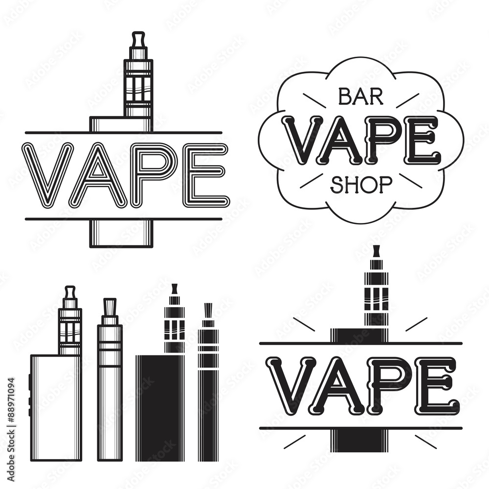 Vector Vape shop and bar logo. Dark logo on white background Stock ...