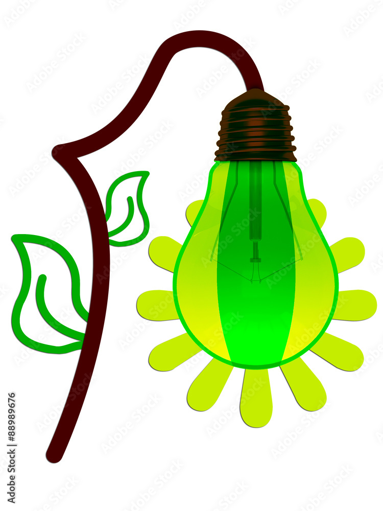 Icon of growing light bulb Stock Illustration | Adobe Stock