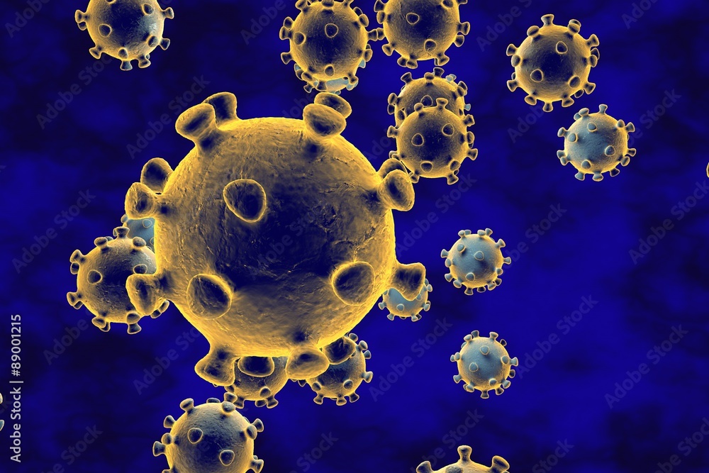 MERS virus. Digital illustration of Coronavirus, model of virus, virus ...