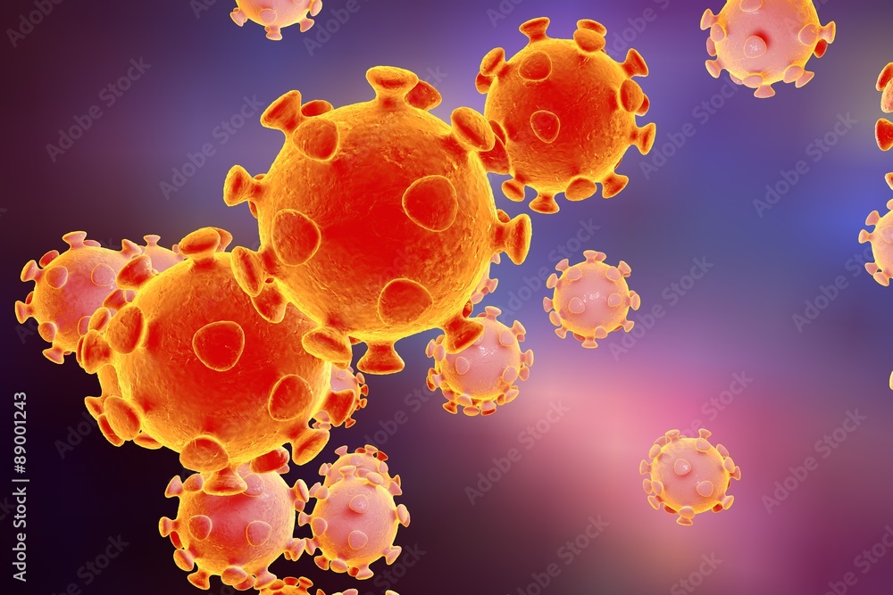 MERS virus. Digital illustration of Coronavirus, model of virus, virus ...