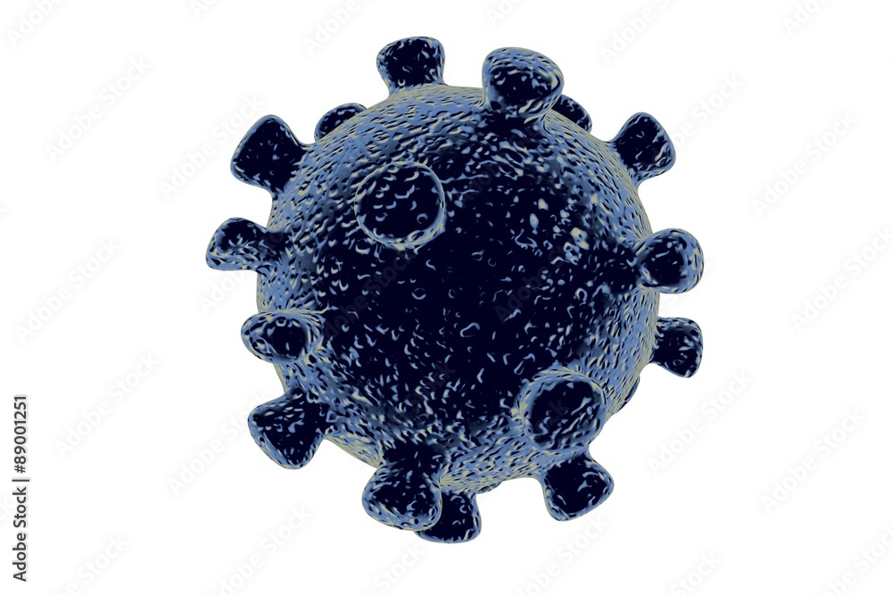 MERS virus isolated on white background. Coronavirus, model of virus ...