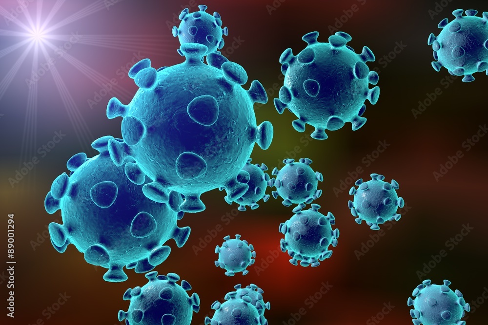 MERS virus. Digital illustration of Coronavirus, model of virus, virus ...