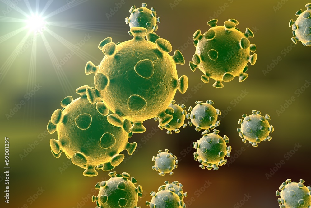 MERS virus. Digital illustration of Coronavirus, model of virus, virus ...