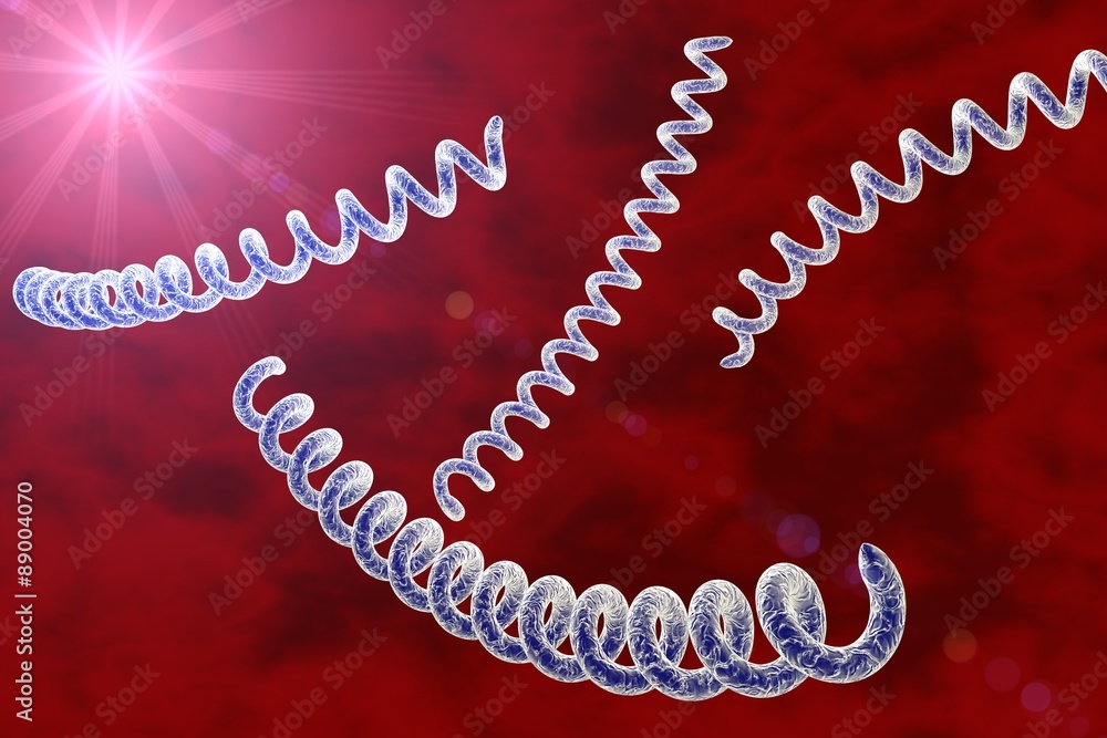 Digital illustration of Treponema pallidum on colorful background ...