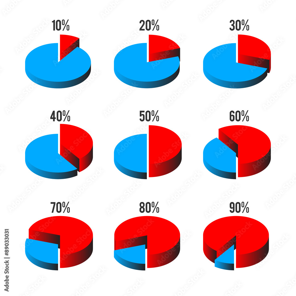 Set of circle diagrams for infographics Stock Vector | Adobe Stock