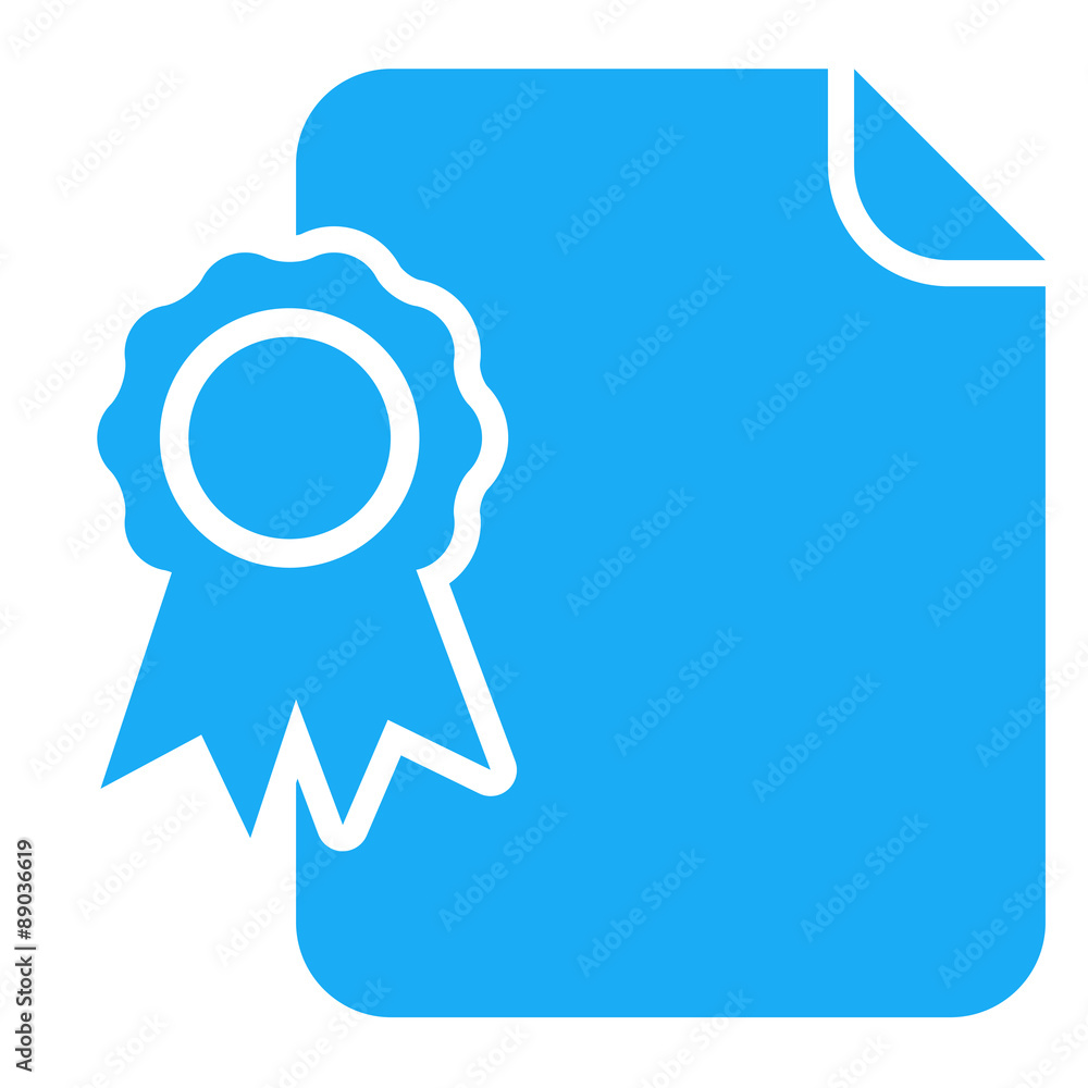 Icono documento simbolo certificado azul Stock Illustration | Adobe Stock