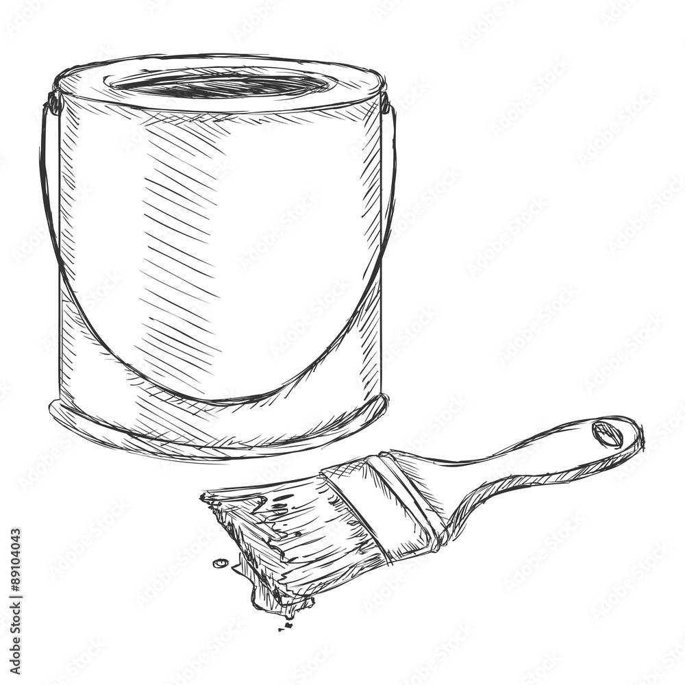 Paint Cans And Brushes Clip Art