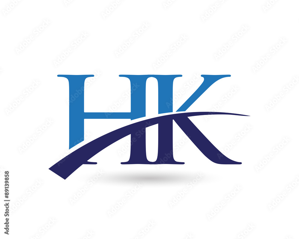 HK Logo Letter Swoosh Stock Vector | Adobe Stock