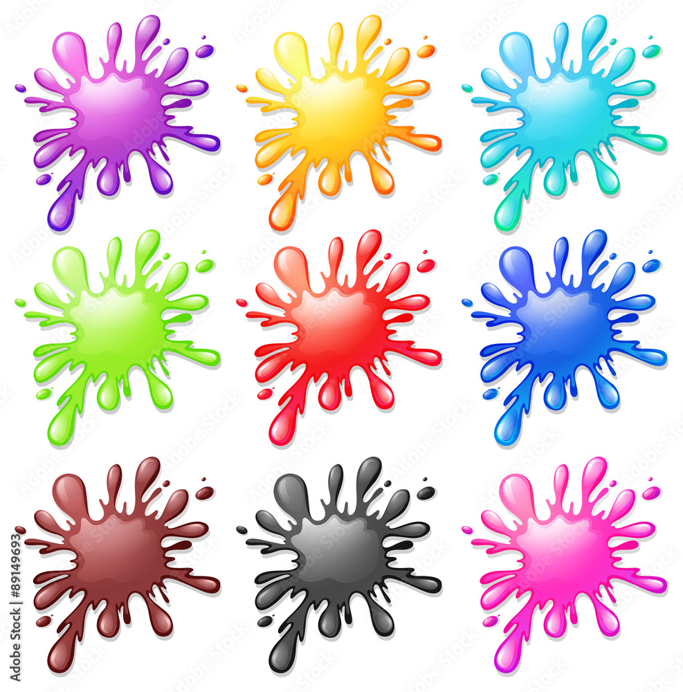 Water splash in many colors Stock Vector | Adobe Stock