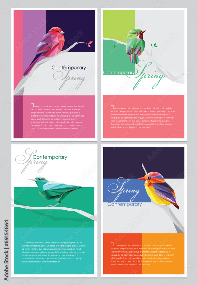 Spring brochure covers collection in colorful geometric contemporary ...