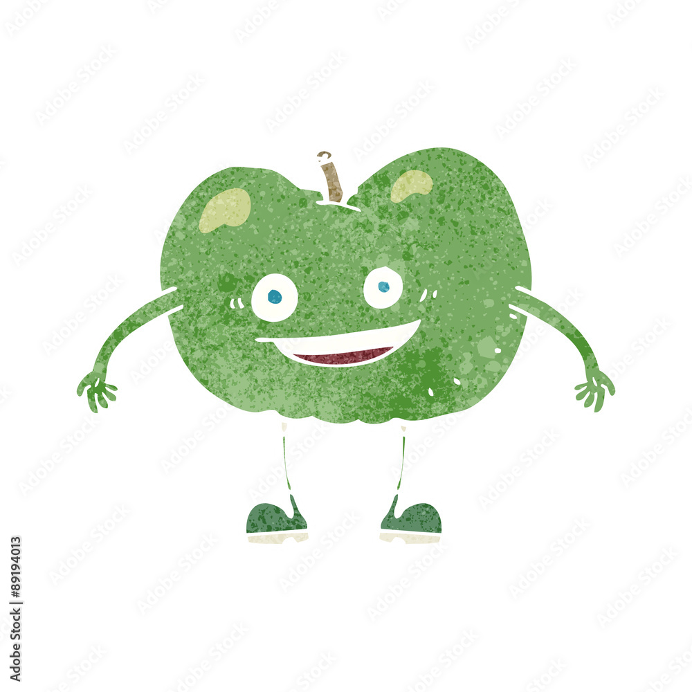cartoon happy apple character Stock Vector | Adobe Stock