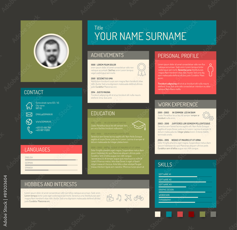 cv / resume template dashboard Stock Vector | Adobe Stock
