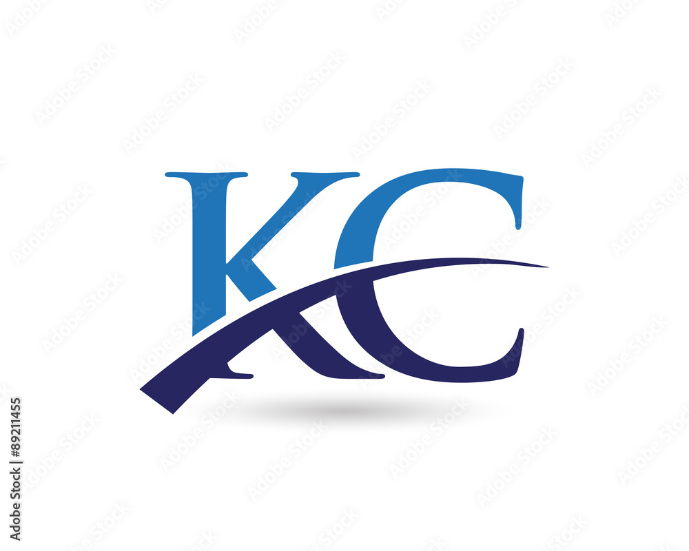 KC Logo Letter Swoosh Stock Vector | Adobe Stock