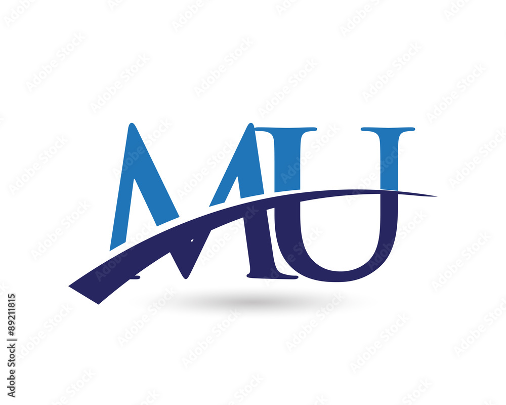 MU Logo Letter Swoosh Stock Vector | Adobe Stock