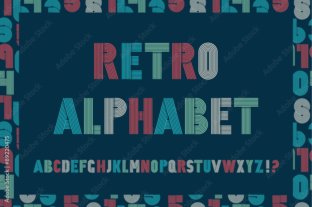 Retro stripes funky fonts seamless pattern. Stock Vector | Adobe Stock