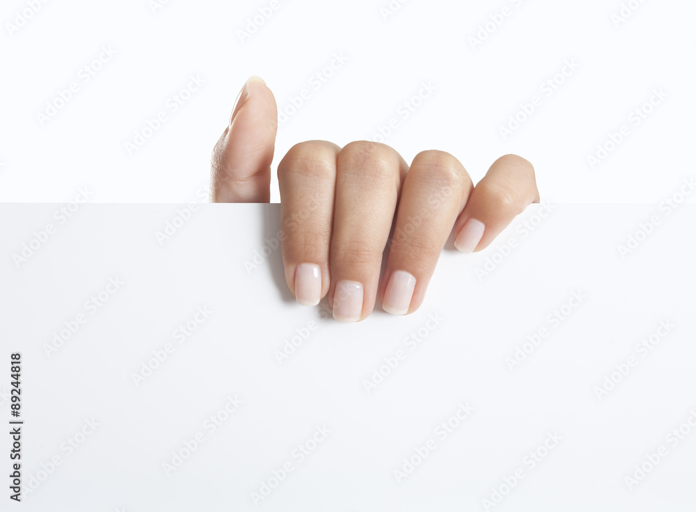 Hand hält Schild Stock-Foto | Adobe Stock