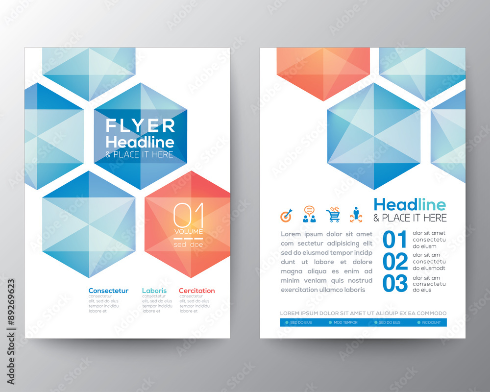 Abstract hexagon Poster Brochure Flyer design template Layout Stock ...