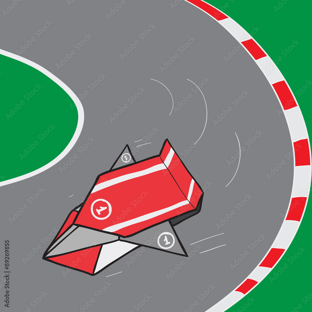 Origami Car in the race. Cartoon origami paper car. Vector Stock Vector ...