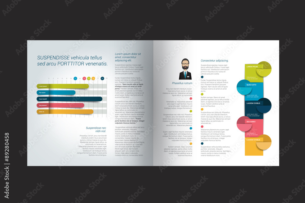 Booklet page. Magazine layout for infographics. Web template. Stock ...
