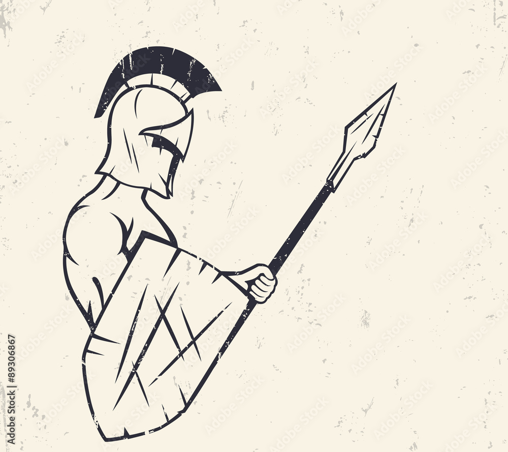 Spartan Spear Drawing