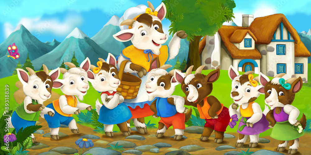 Cartoon fairy tale scene - illustration Stock Illustration | Adobe Stock