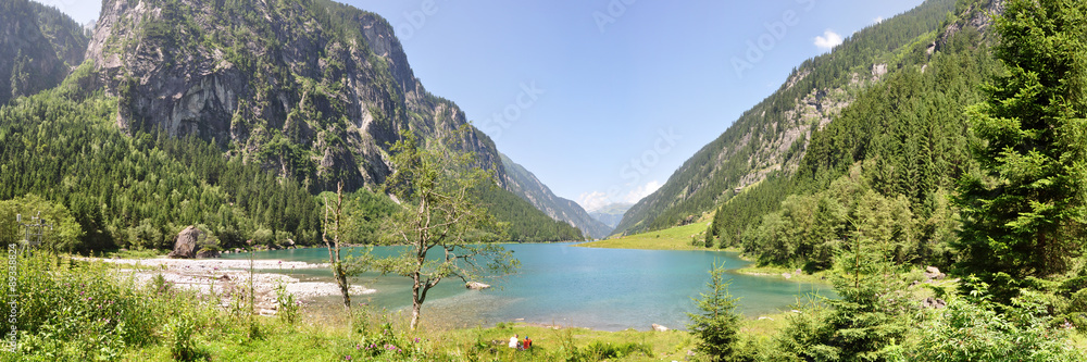 Panoramafoto Stillup Stausee im Zillertal Stock-Foto | Adobe Stock