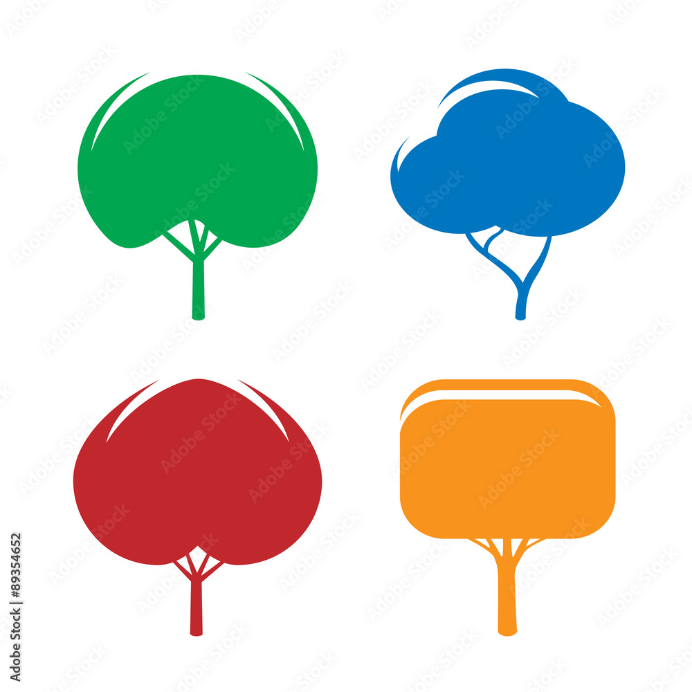 Color Symbol of Trees. Vector Illustration. Stock Vector | Adobe Stock