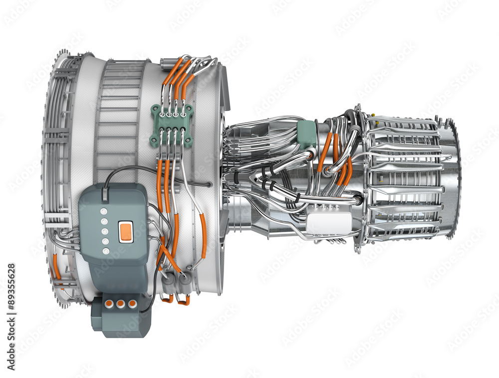 Jet fan engine isolated on white background. Clipping path available ...