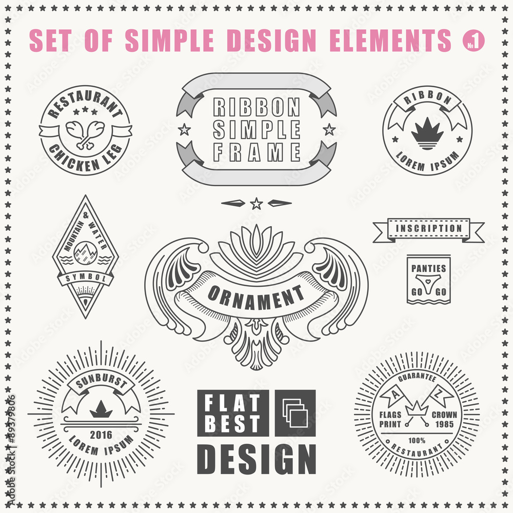 Vector vintage flat elements icons collection Luxury logo Stock Vector ...