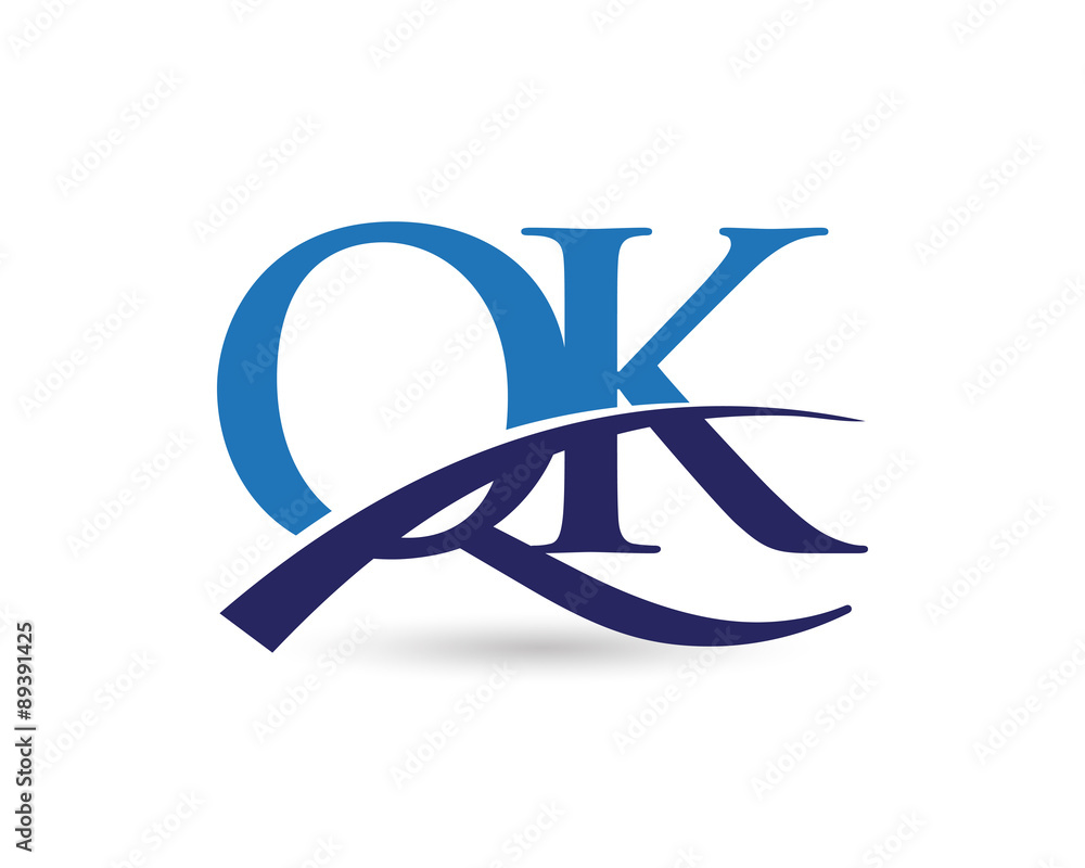 QK Logo Letter Swoosh Stock Vector | Adobe Stock