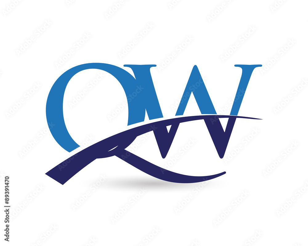 QW Logo Letter Swoosh Stock Vector | Adobe Stock