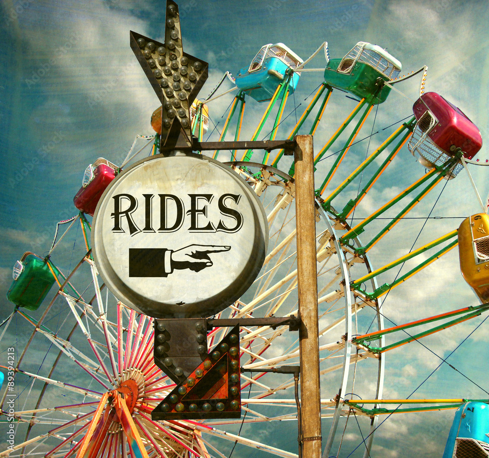 Vintage Carnival Ride Signs