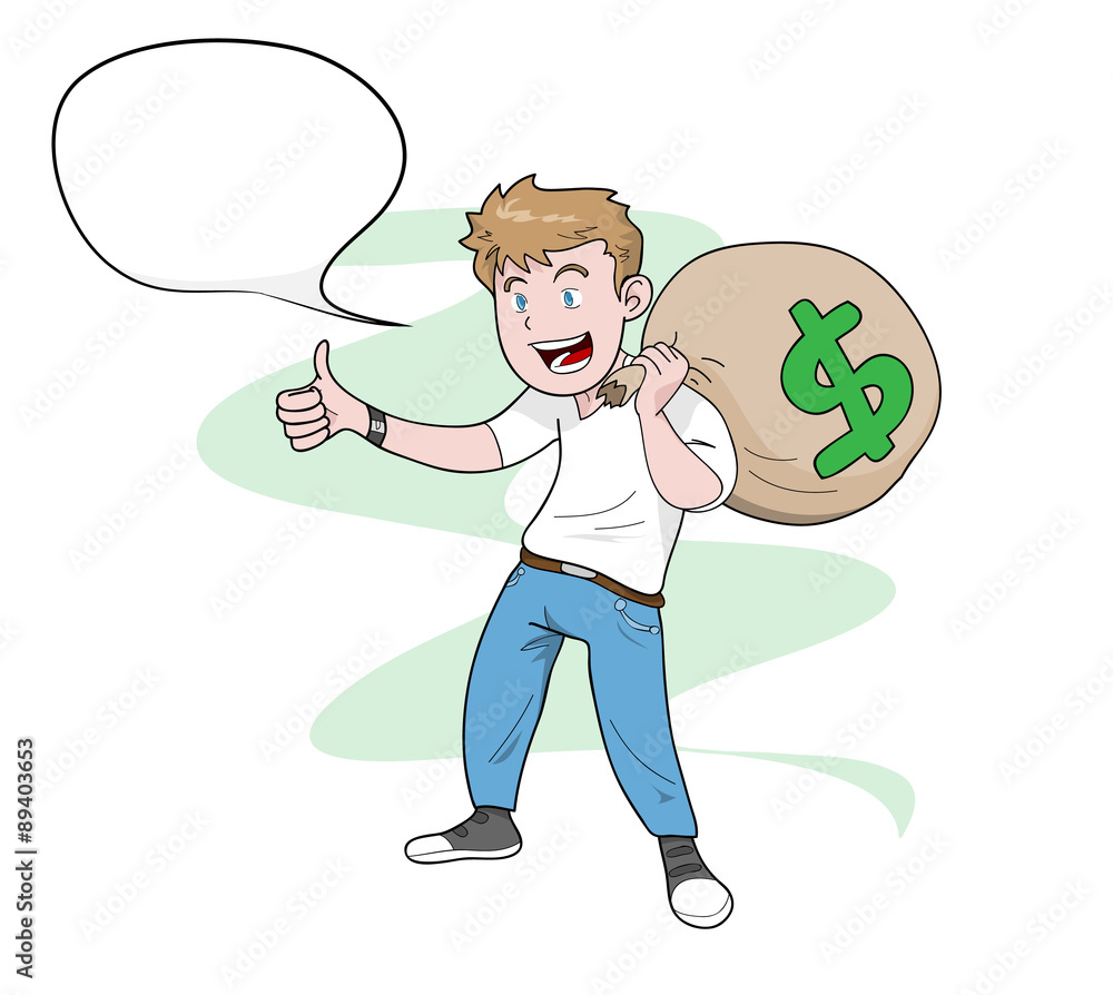 Man With Money In Hand Clipart