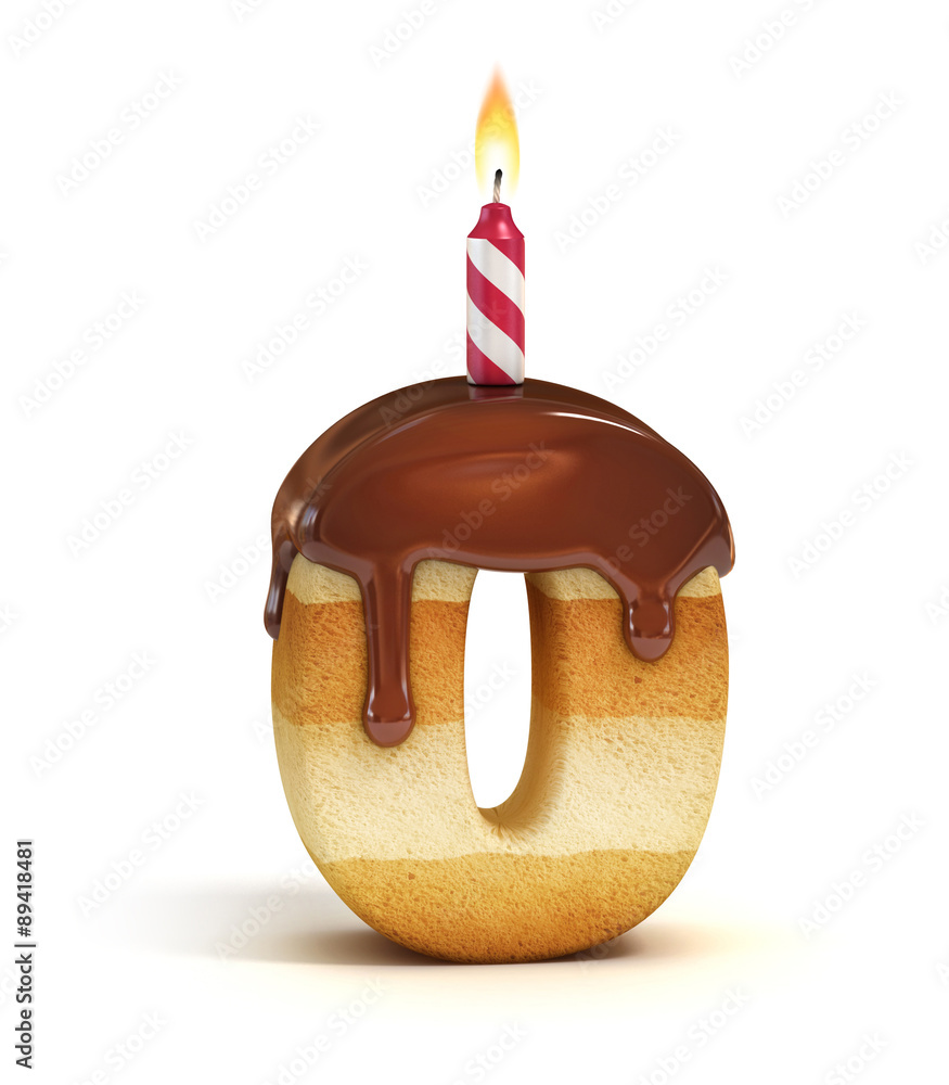 Birthday cake font number 0 Stock Illustration | Adobe Stock