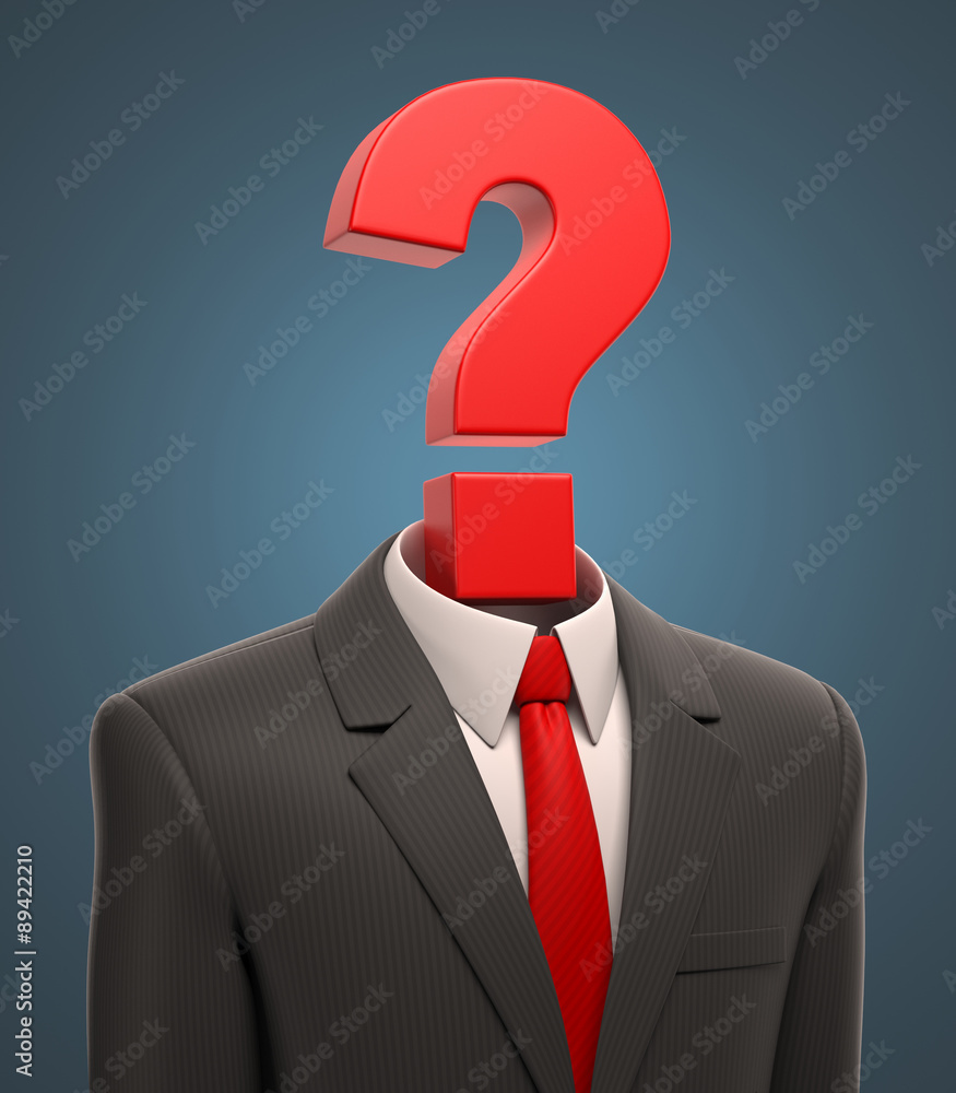 business suit with question mark Stock Illustration | Adobe Stock
