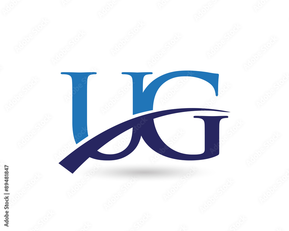 UG Letter Logo Swoosh Stock Vector | Adobe Stock