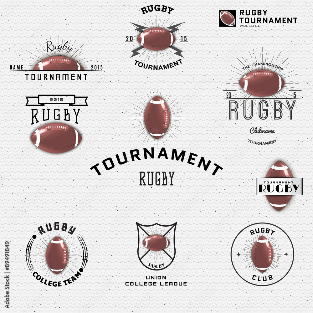 Rugby badges logos and labels for any use Stock Vector | Adobe Stock